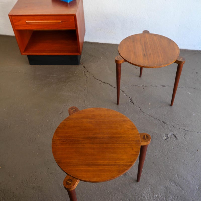 Black Danish Side Tables - Etsy