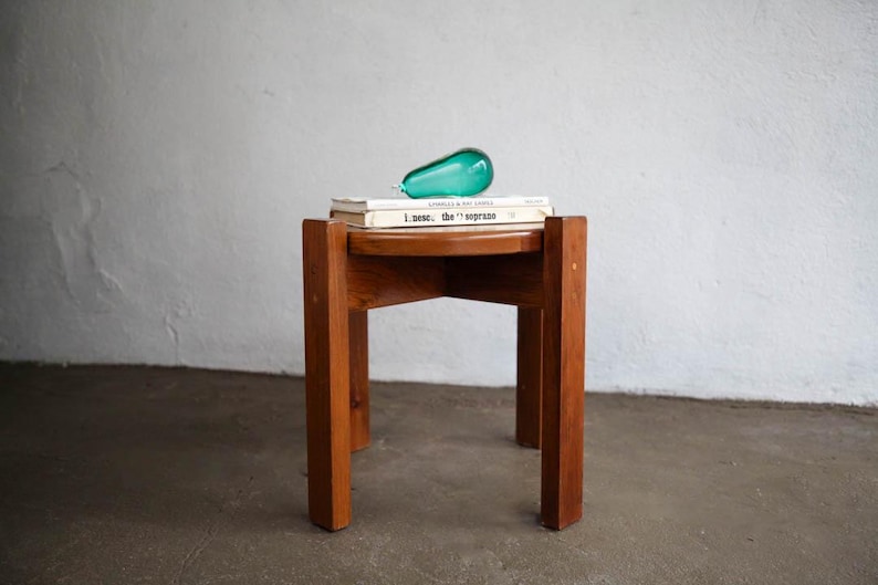 Vintage Brutalist 1970s Handmade Small Wooden Stool or Side Table - Etsy
