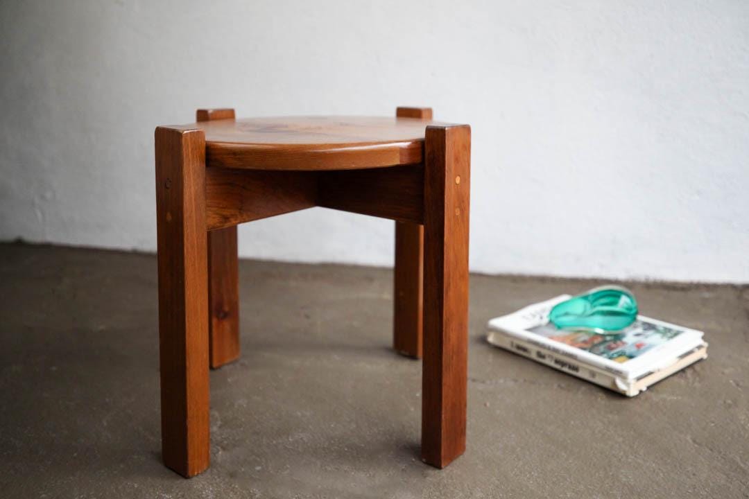 Vintage Brutalist 1970s Handmade Small Wooden Stool or Side Table - Etsy