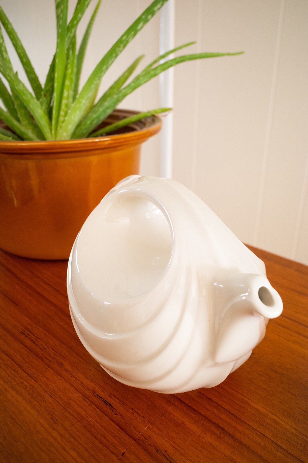 Lovely MCM White Ceramic Teapot by Hall - Etsy