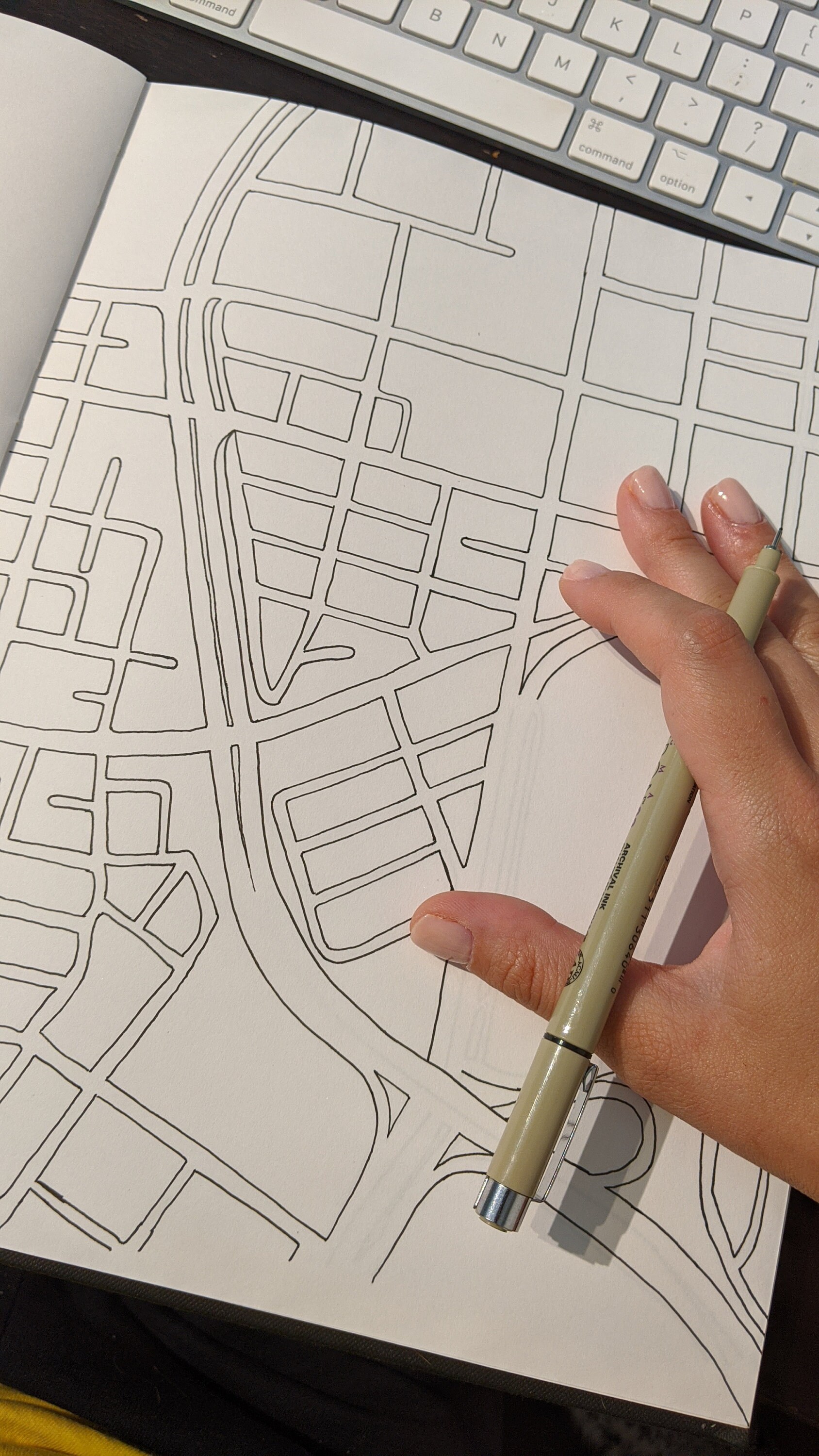 Mapa de barrio personalizado mapa dibujado a mano impresión | Etsy