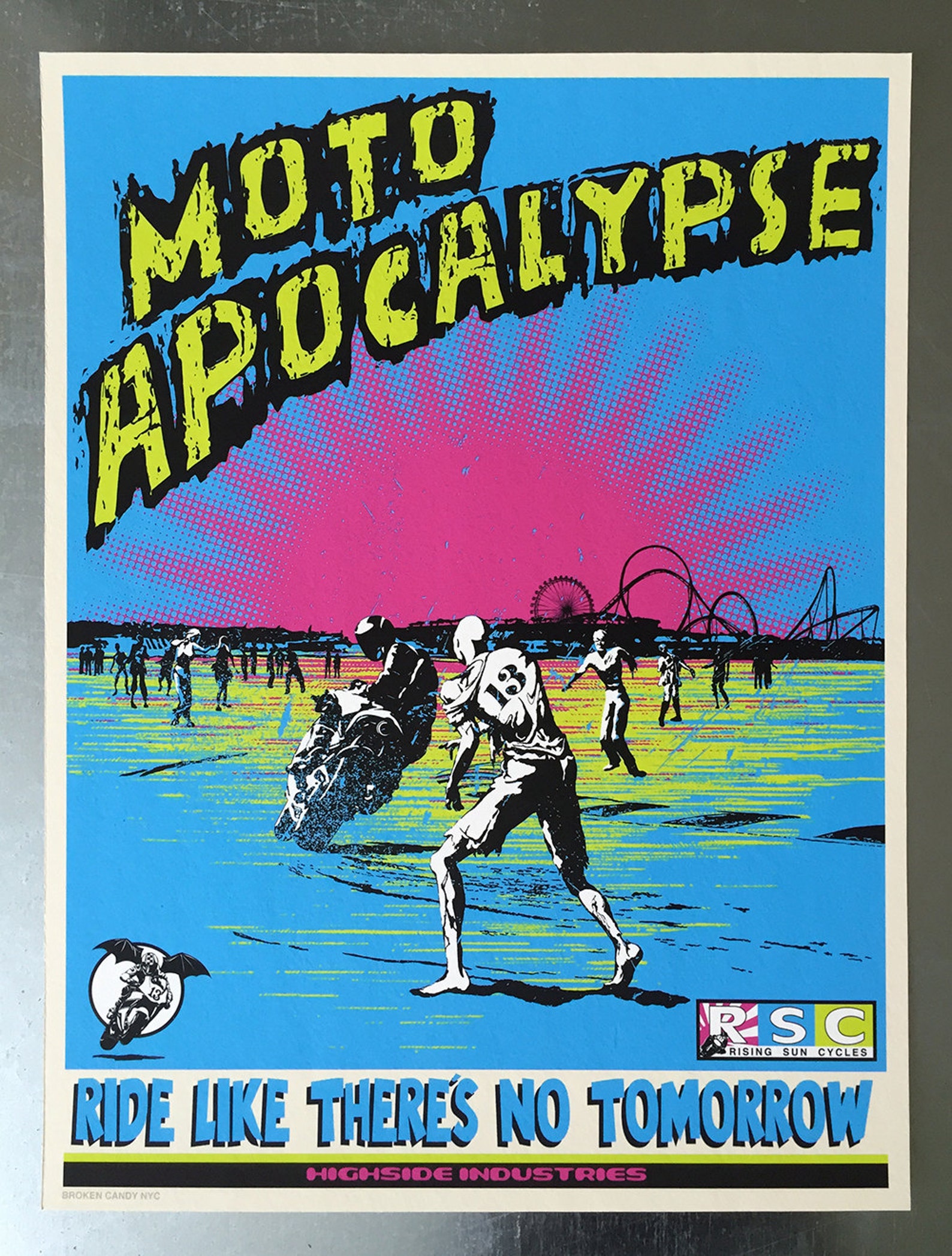 Apocalyptic Zombie/motorcycle Racing Art Print FREE - Etsy