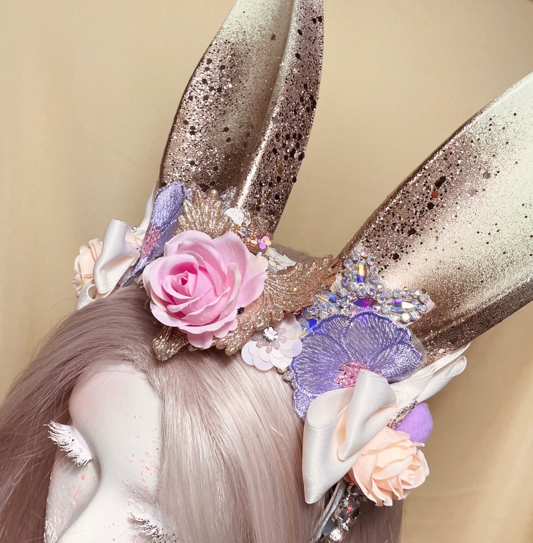 Pastel Green Bunny Goddess Babe Crown Easter Fairy Crown Whimsical ...