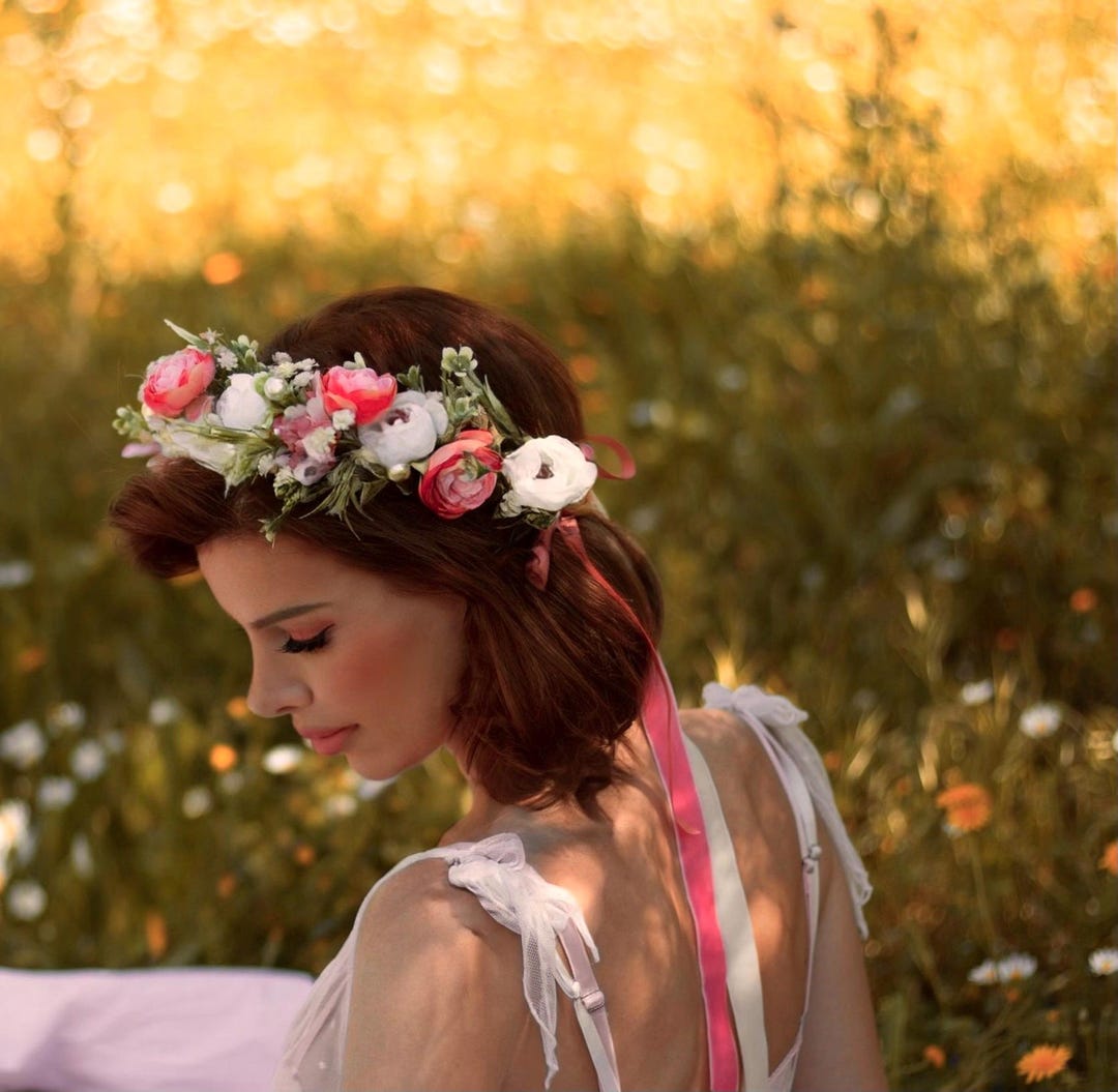 The Peach Pink Midsummer Crown - Etsy