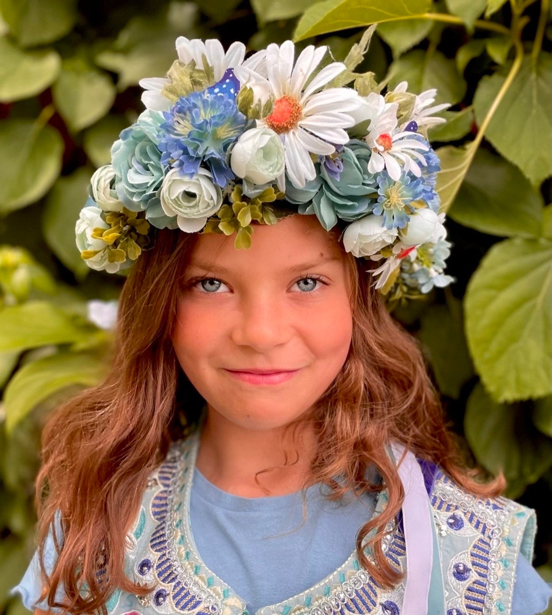 Blue Midsummer Butterfly Flower Crown | Enchanted Fairy Festival ...