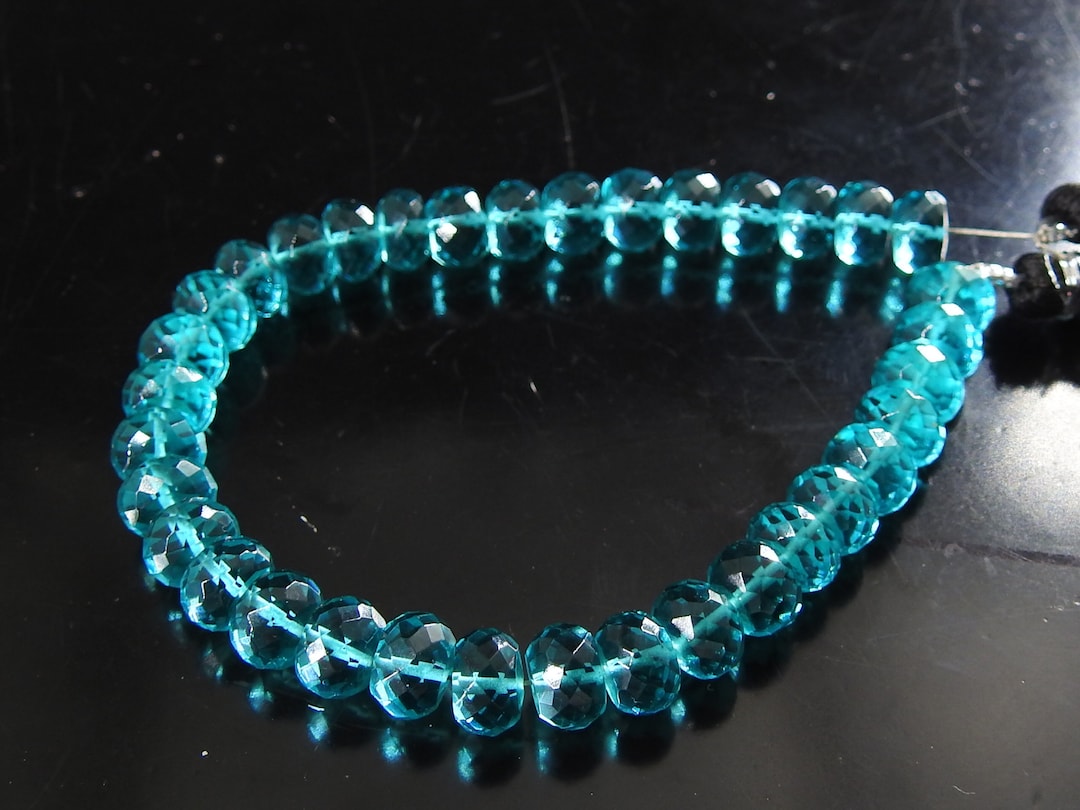 Peacock Blue Quartz Faceted Roundel Beads/handmade/for Making Jewelry ...
