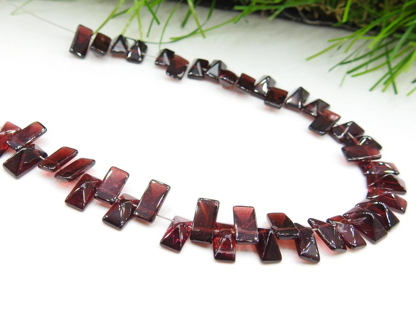 100% Natural GARNET 1.Strand 8 Faceted Fancy Rectangle | Etsy