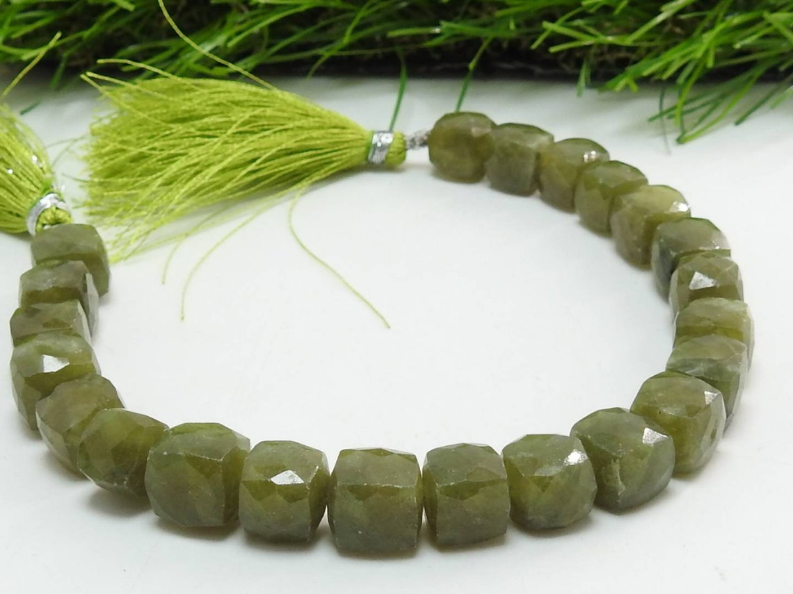 8 Inches Strand NATURAL VESSONITE Faceted Cube Shape Beads | Etsy