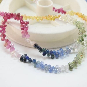 100%natural Multi Sapphire Faceted Drop,teardrop,loose Stone,gemstone ...
