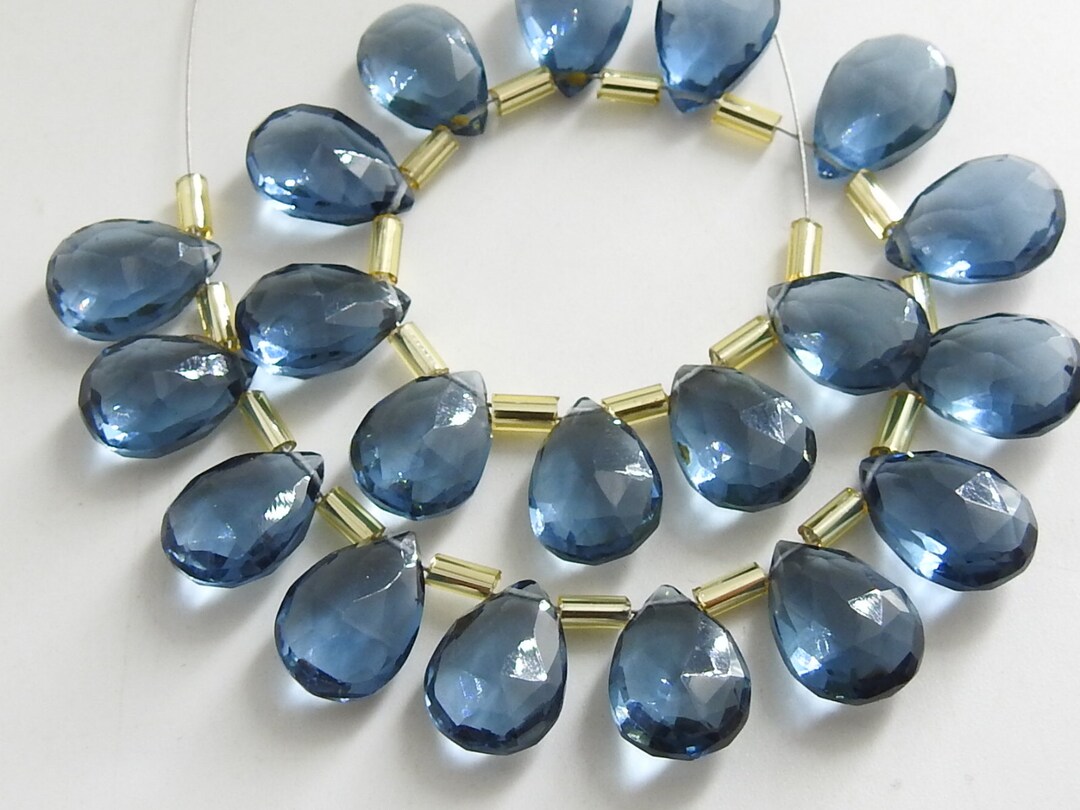 London Blue Hydro Quartz Teardrop,faceted,glass Bead,drop,earring ...