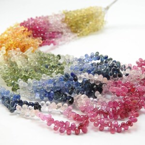 100%natural Multi Sapphire Faceted Drop,teardrop,loose Stone,gemstone ...