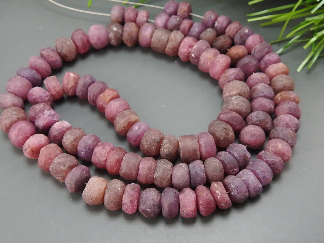 100%natural Ruby Smooth Roundel Beads,matte Polished,handmade,loose ...