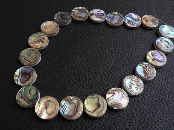 Abalone Shell Smooth Coin Shape Beads/8inches 18MM - Etsy