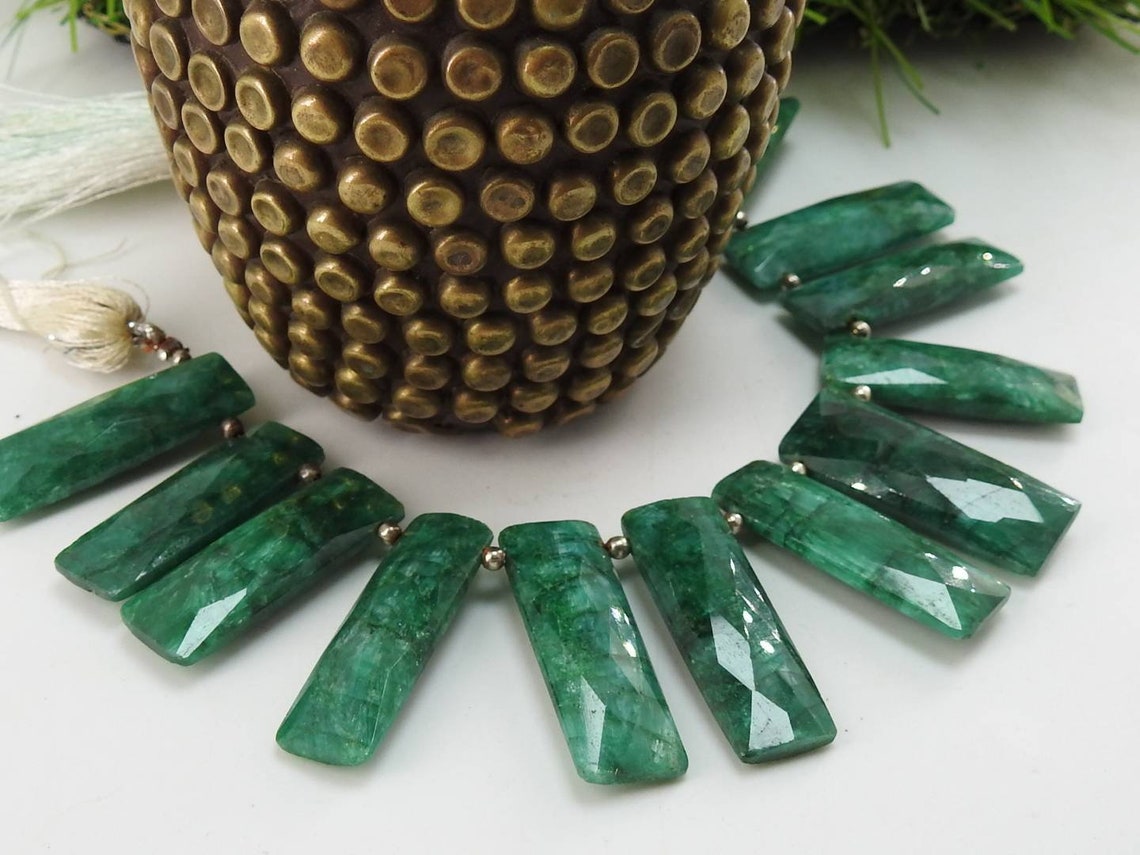 30X10 MM Pair Natural Dyed Green Ruby Faceted - Etsy