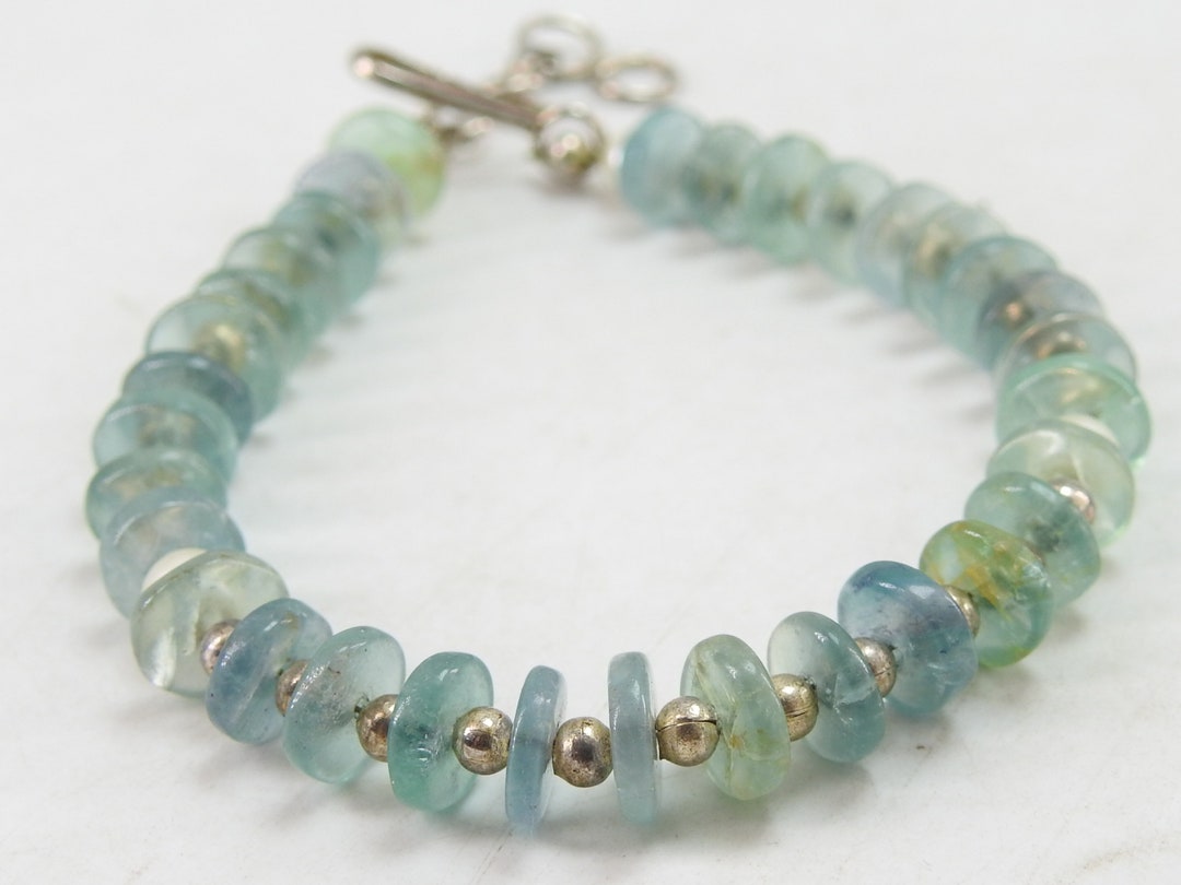 6inch Strand Natural Beaded Green Fluorite Smooth Roundel Beads ...