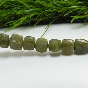 8 Inches Strand NATURAL VESSONITE Faceted Cube Shape Beads Good Quality ...