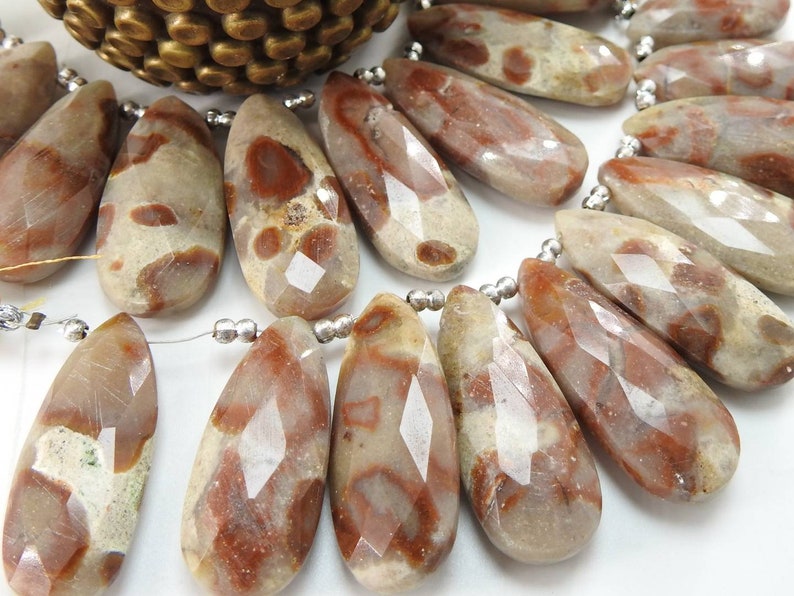 10 Pieces Strand Natural Asteroid Jasper Faceted Long - Etsy