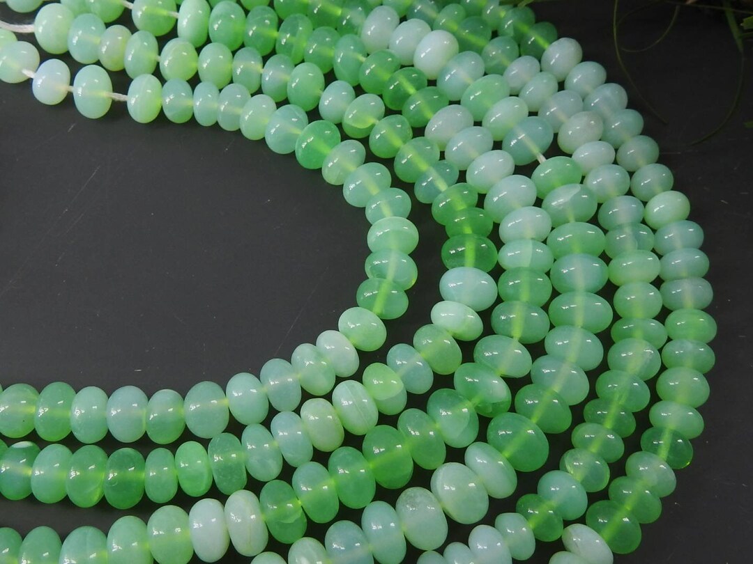 Green Opal Multi Shaded Smooth Roundel Beads/16inches Strand/for Making ...
