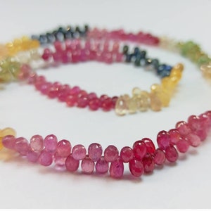 100%natural Multi Sapphire Faceted Drop,teardrop,loose Stone,gemstone ...