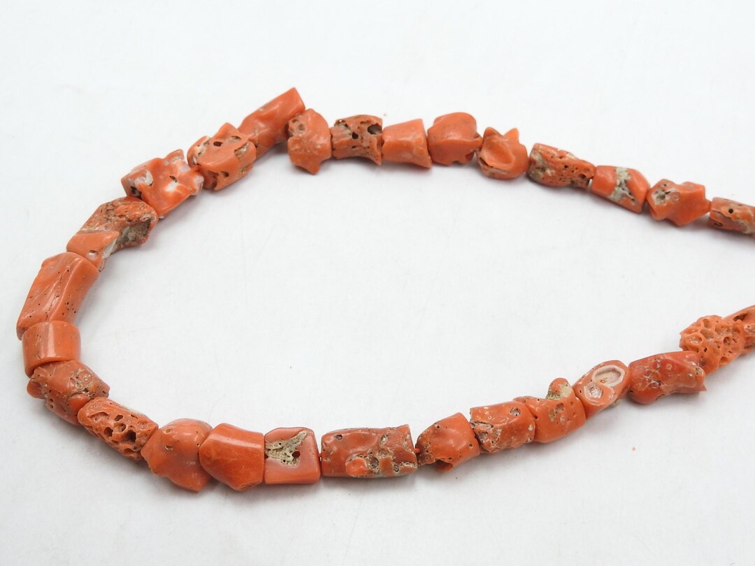 Natural Red Coral Smooth Tube Shape Bead 18inch 18X11 to 6X7MM Approx ...