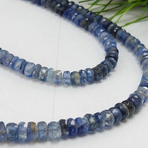 100%natural 16inch Strand Blue Kyanite Faceted Roundel Bead,multi ...