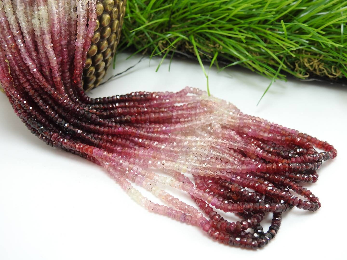 Ruby Shaded Faceted Roundel Beadloose Stonehandmadepinkfor | Etsy