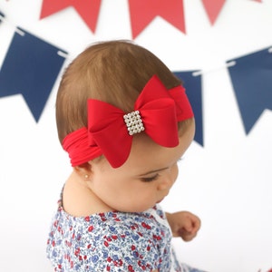 Red Baby Headband Headwrap, Red Bow Headband, Baby Big Bow Headband ...