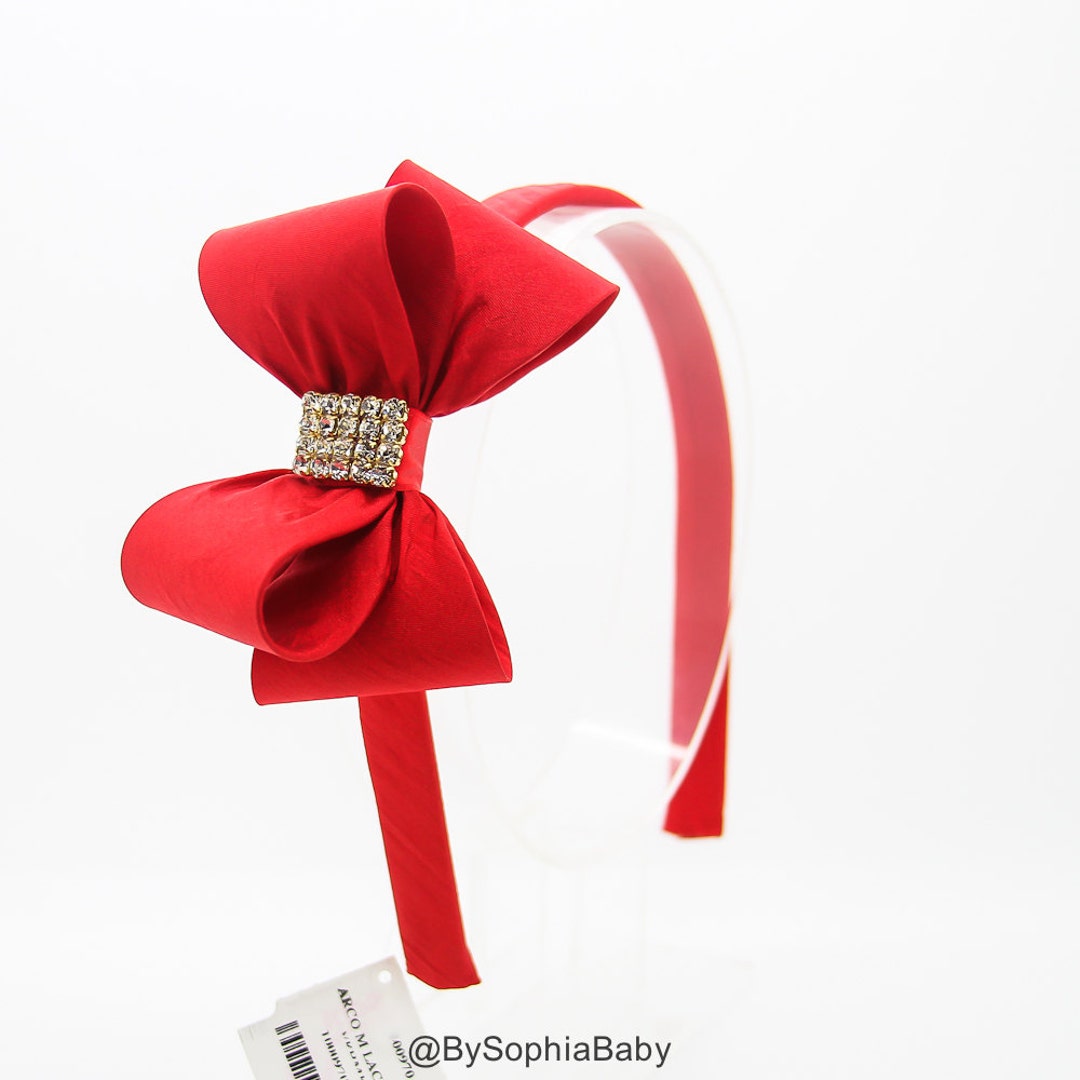 Red Bow Headband, Girl's Headband, Toddler Headband, Red Hard Headband ...