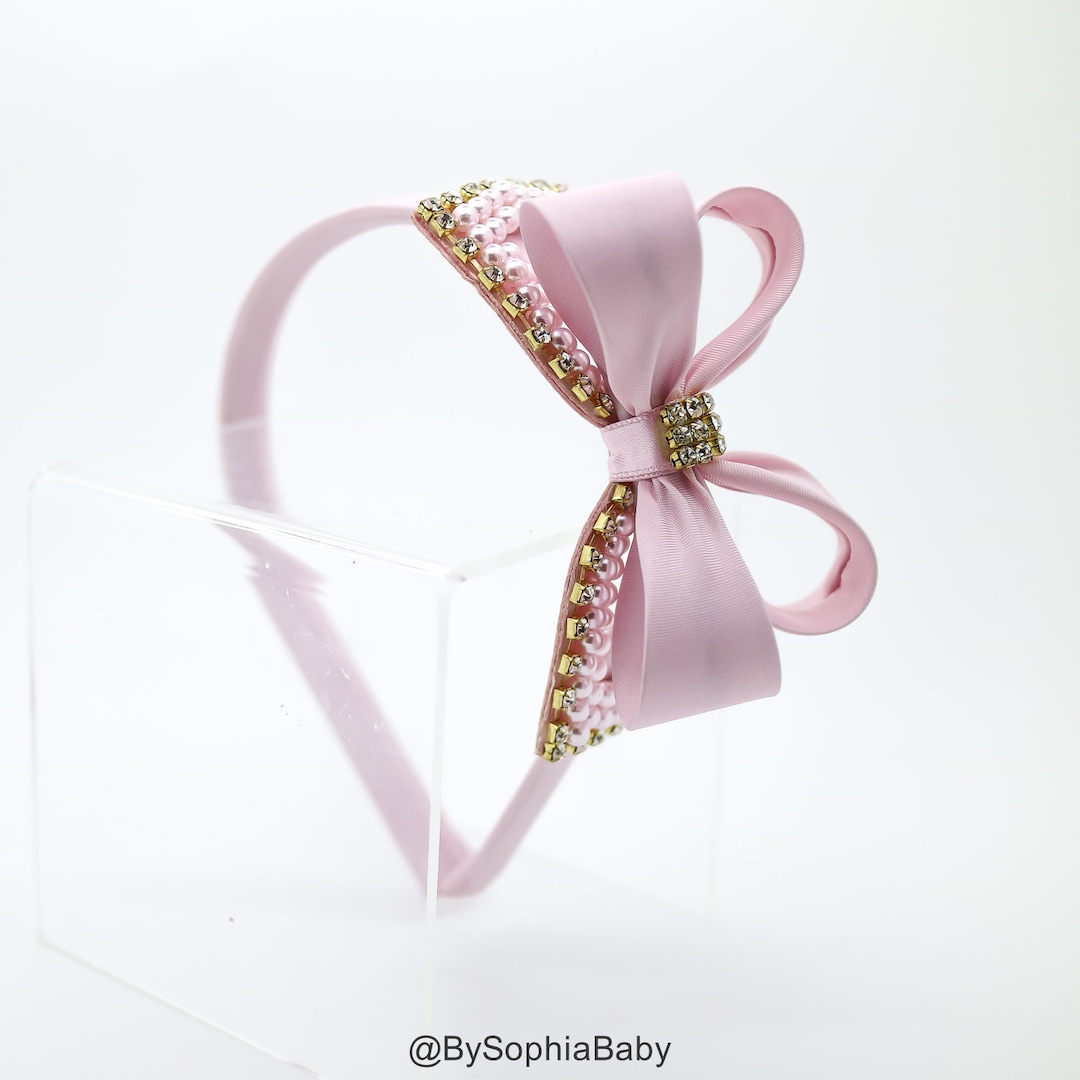 Light Pink Bow Headband, Girl's Headband, Toddler Headband, Light Pink ...