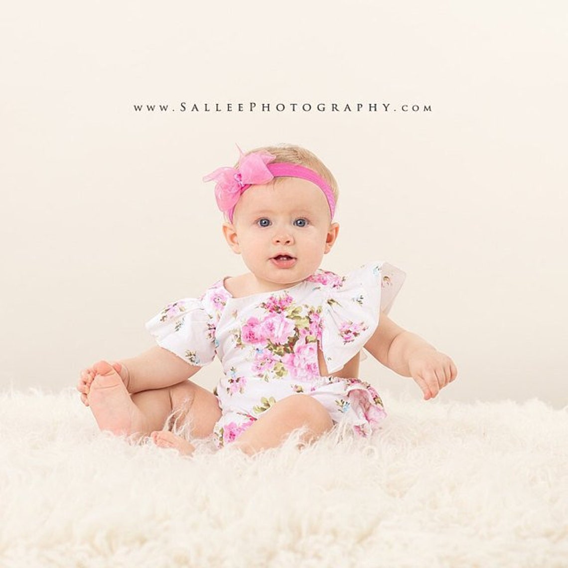 Buy Baby Girl Romper Set Baby Romper and Headband Ivory Floral Online ...