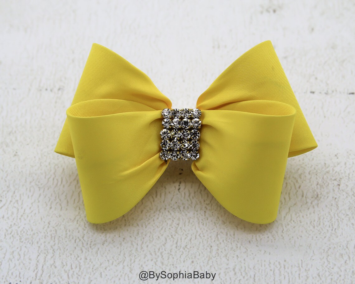 Yellow Bow, Yellow Bow Hair Clip, Bow Hair Clip, Toddler Yellow Hair ...