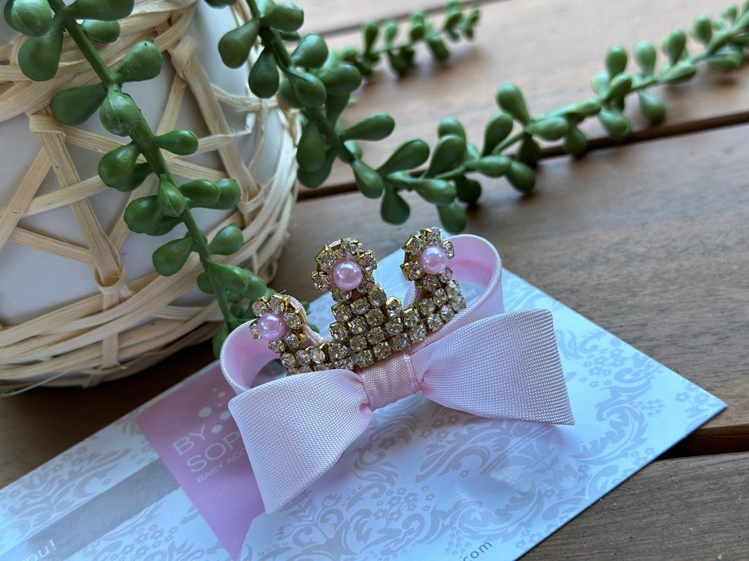 Pink Princess Hair Bow, Snow White Hair Bow, Bow Hair Clip, Toddler ...