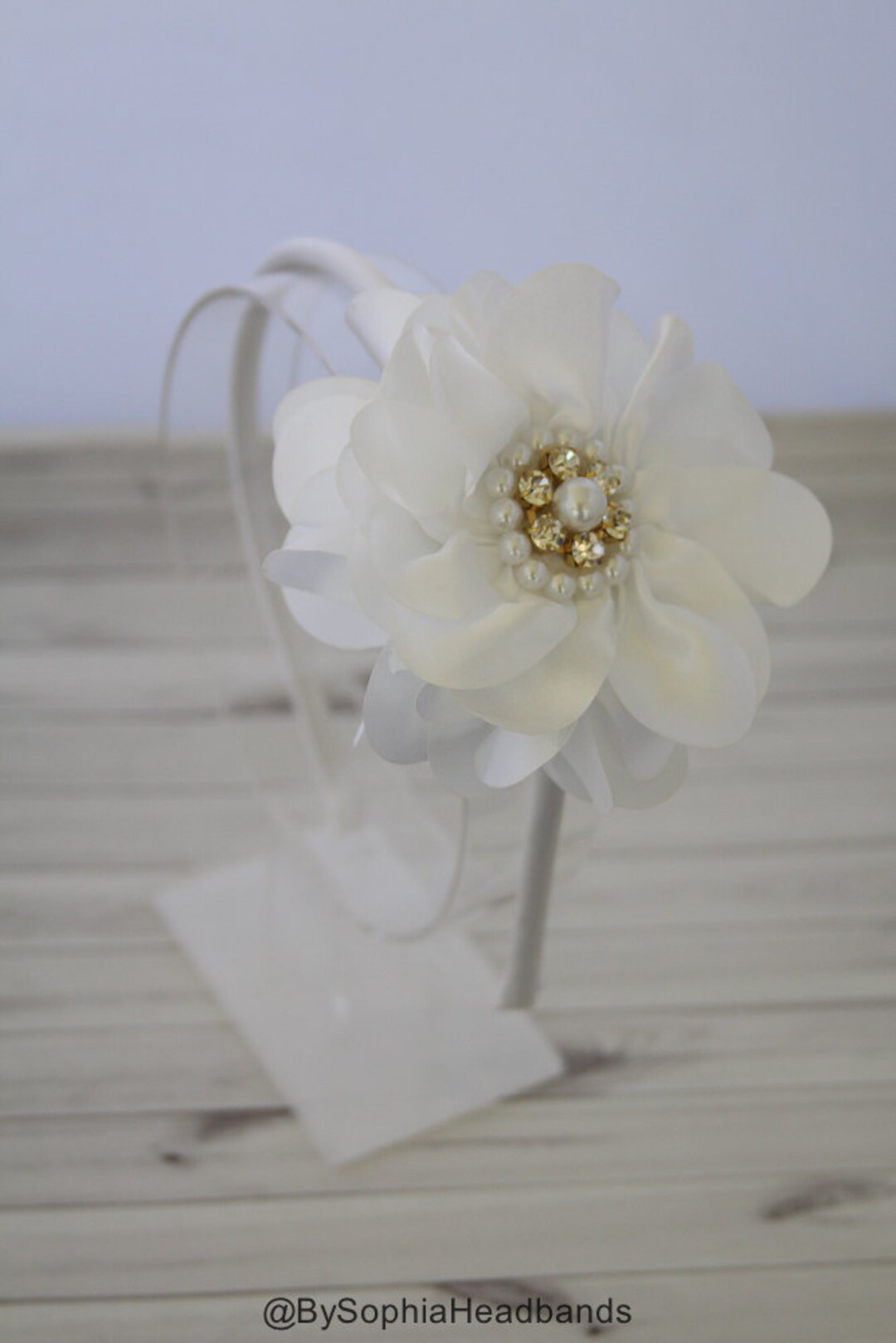 White Girls Hard Headband, White Flower Headband, Girls Headband, Photo ...