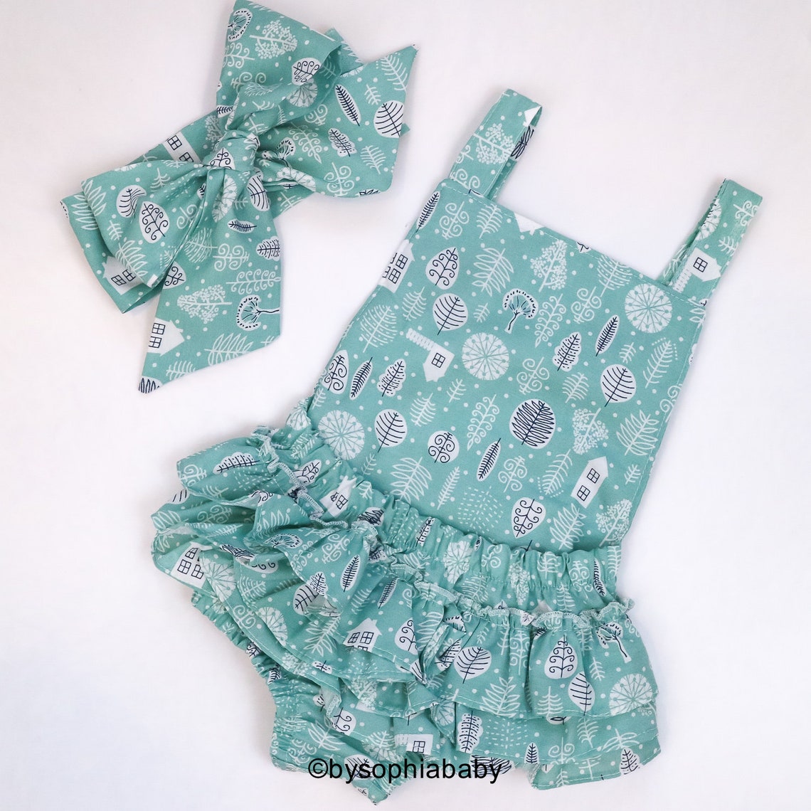 Baby Girl Romper Set Baby Romper and Headband Flower Baby - Etsy
