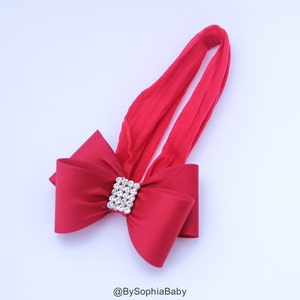 Red Baby Headband Headwrap, Red Bow Headband, Baby Big Bow Headband ...