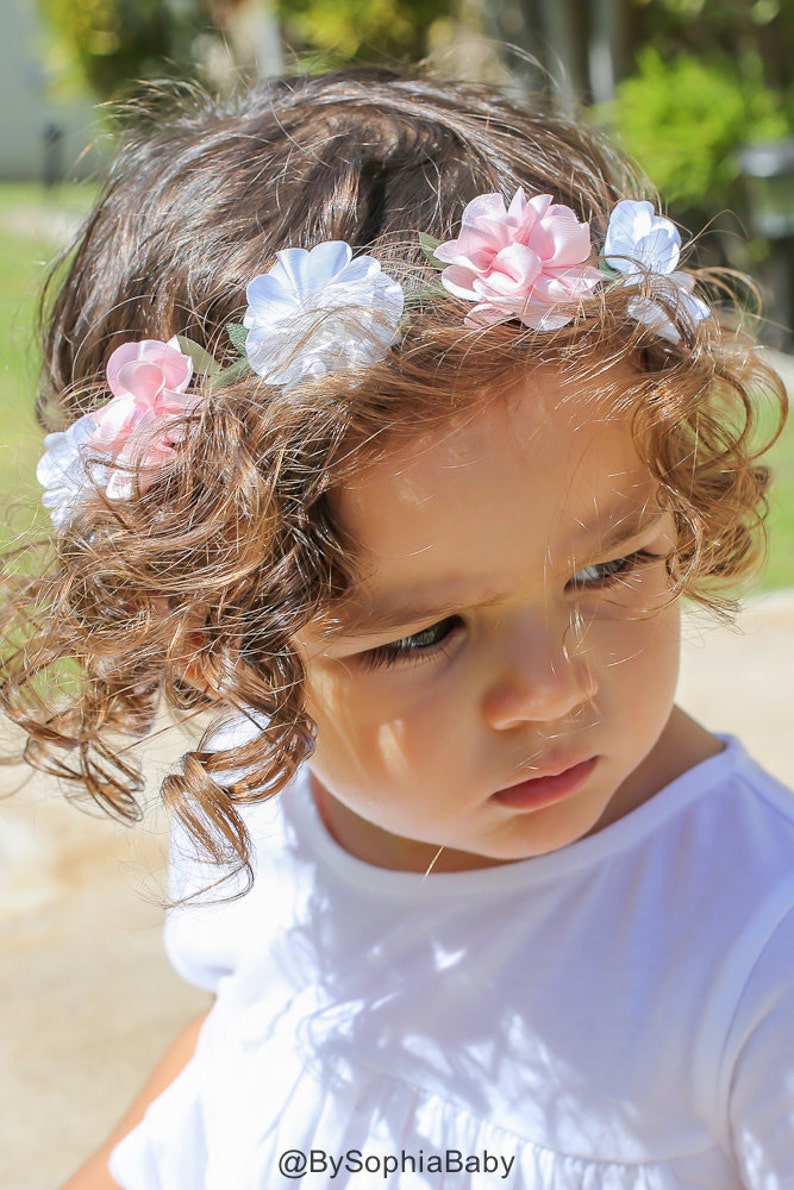 Baby Flower Crown Toddler Flower Crown Light Pink and White - Etsy