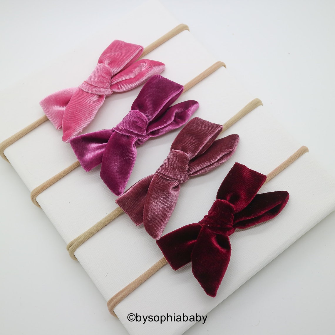 Baby Velvet Bows, Baby Velvet Christmas Headbands, Baby Shower Gift ...