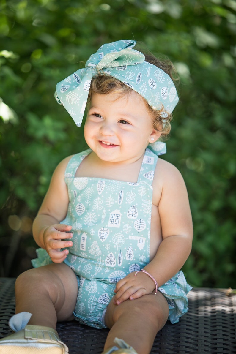 Baby Girl Romper Set Baby Romper and Headband Flower Baby - Etsy