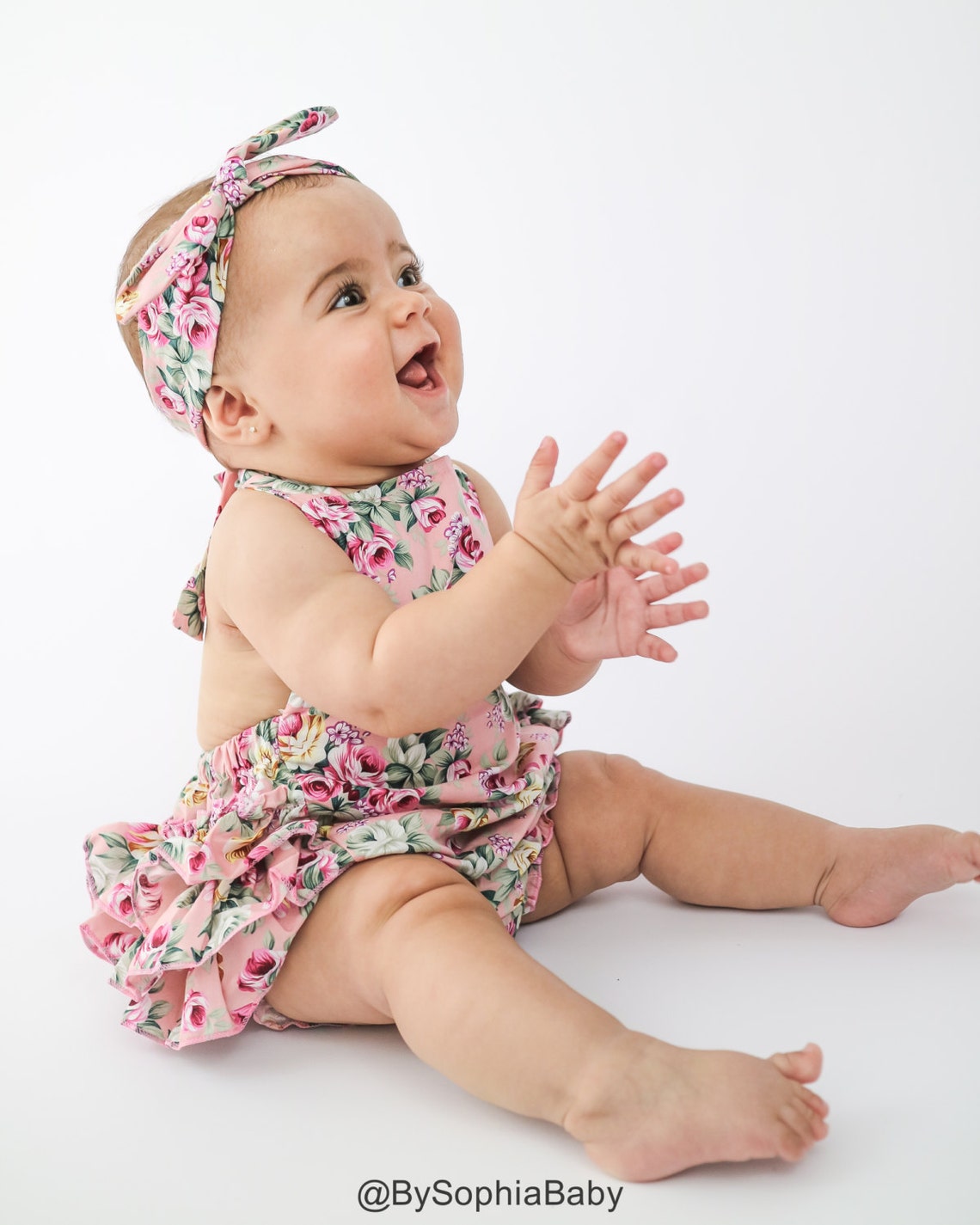 Baby Girl Romper Set Baby Romper and Headband Floral Baby | Etsy