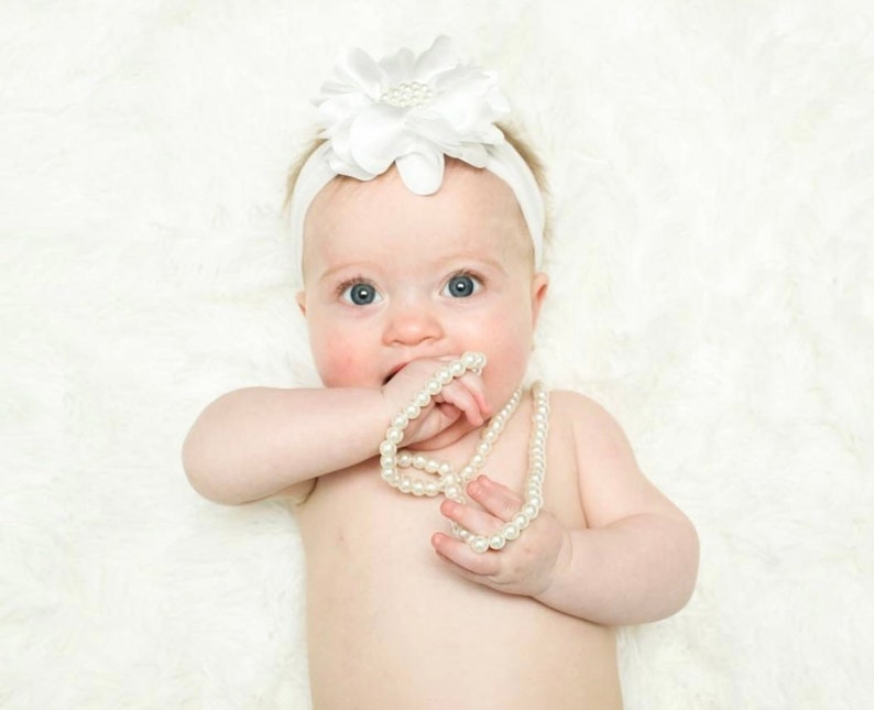 2 Pearl Baby Necklace Pearl Girls Necklace Baby Pearl - Etsy