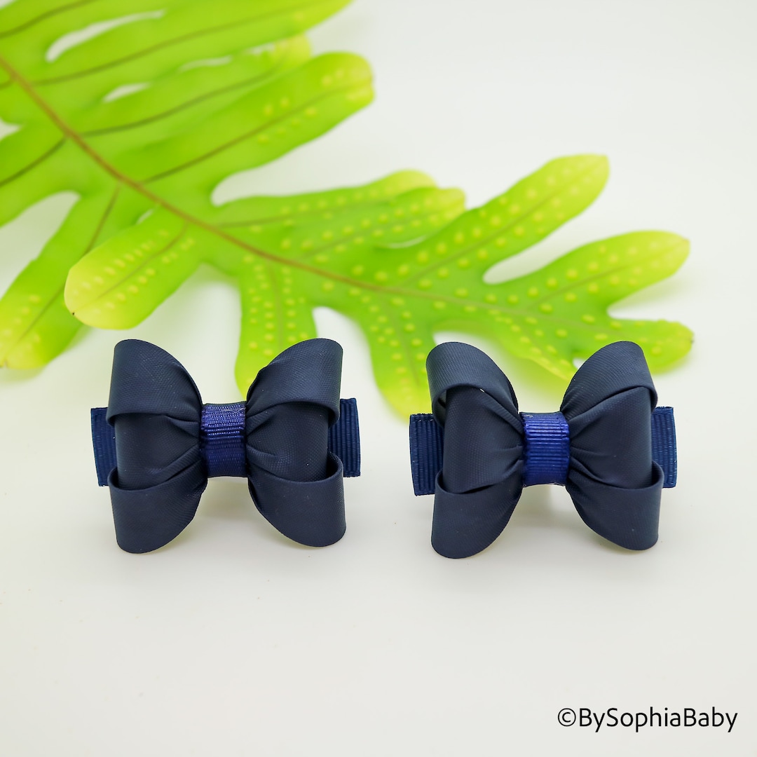 Navy Blue Blue Baby Bow, Pig Tail Baby Bow, Navy Blue Baby Hair Bow ...