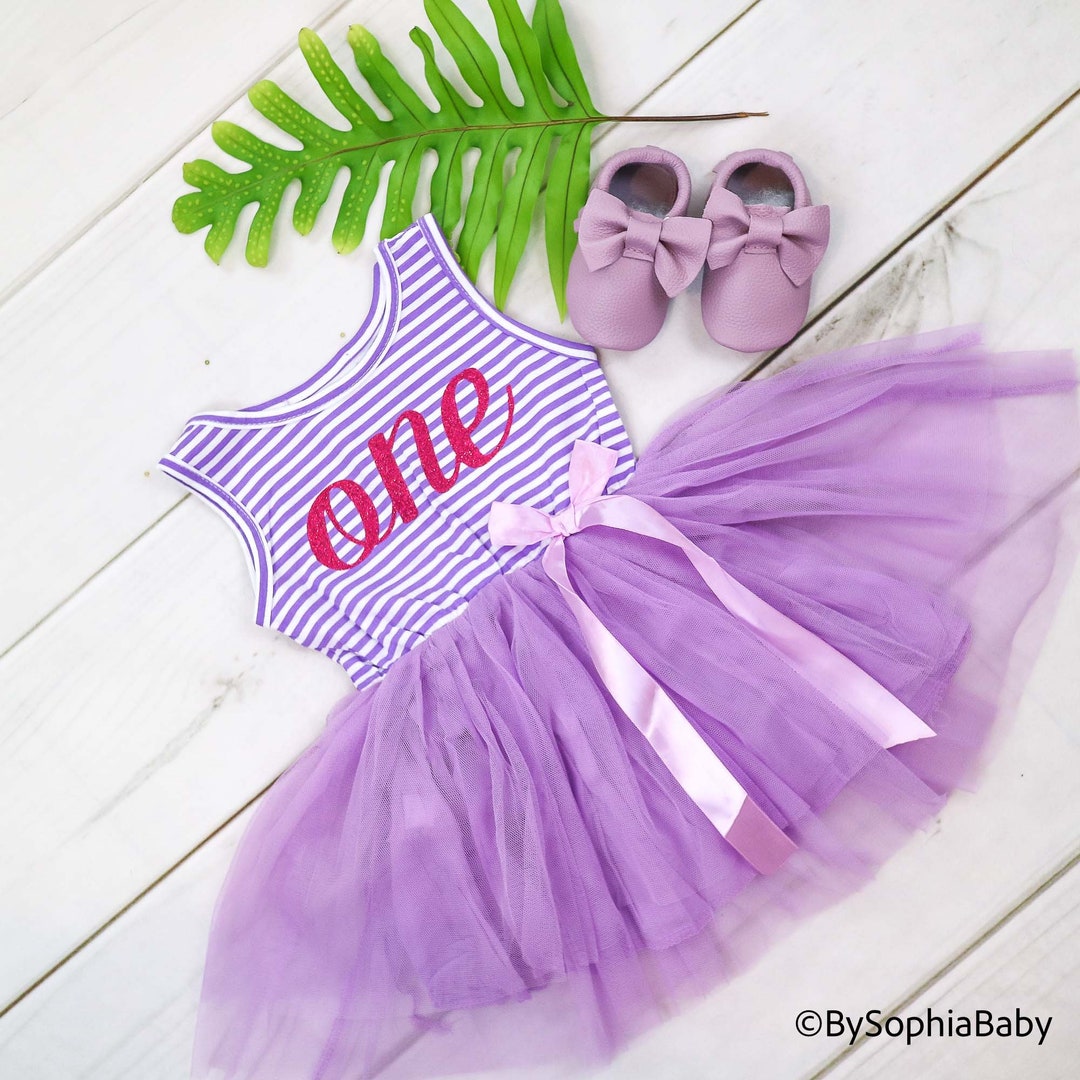 ONE Purple Birthday Outfit, First Birthday Gift , Baby Girl First ...