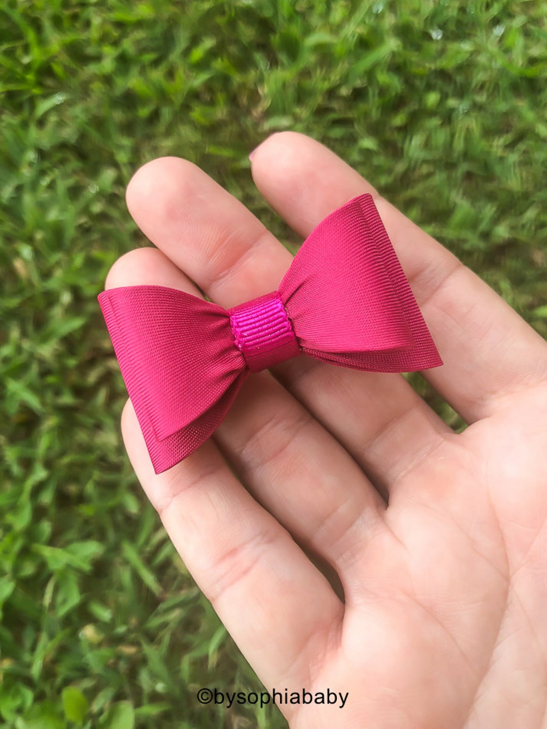 Baby Hot Pink Bow, Newborn Baby Bow, Pink Baby Hair Bow, Small Baby Bow ...