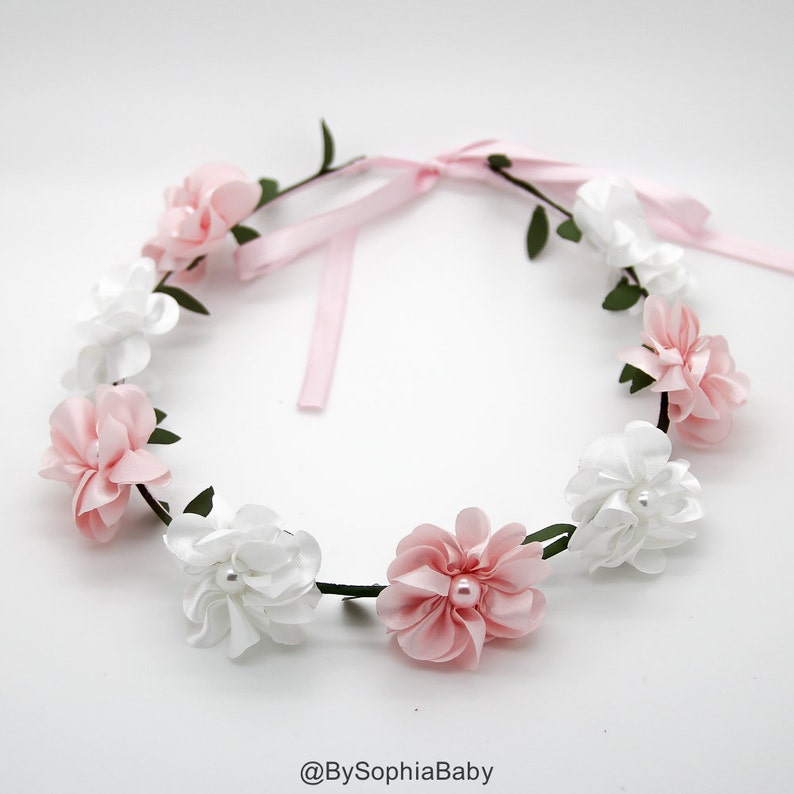 Baby Flower Crown Toddler Flower Crown Light Pink and White - Etsy