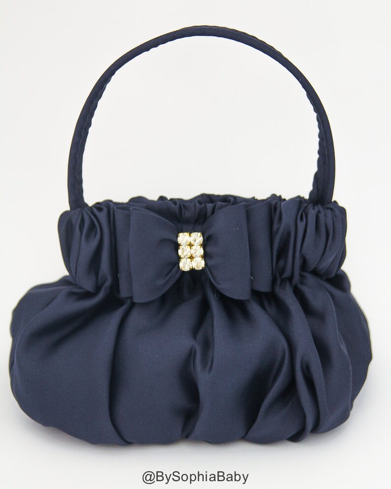 Baby Handbag Purse Navy Blue Baby Purse Flower Girl Purse - Etsy