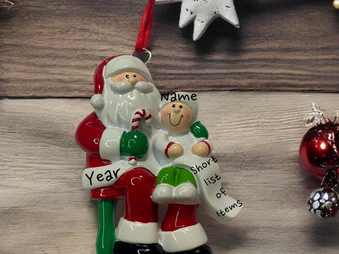 Personalized Santa and Me Visit Memorable Ornament - Etsy