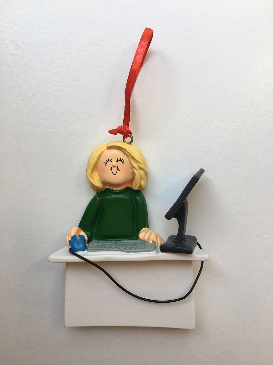 Receptionist Computer Desk Personalized Ornament - Etsy