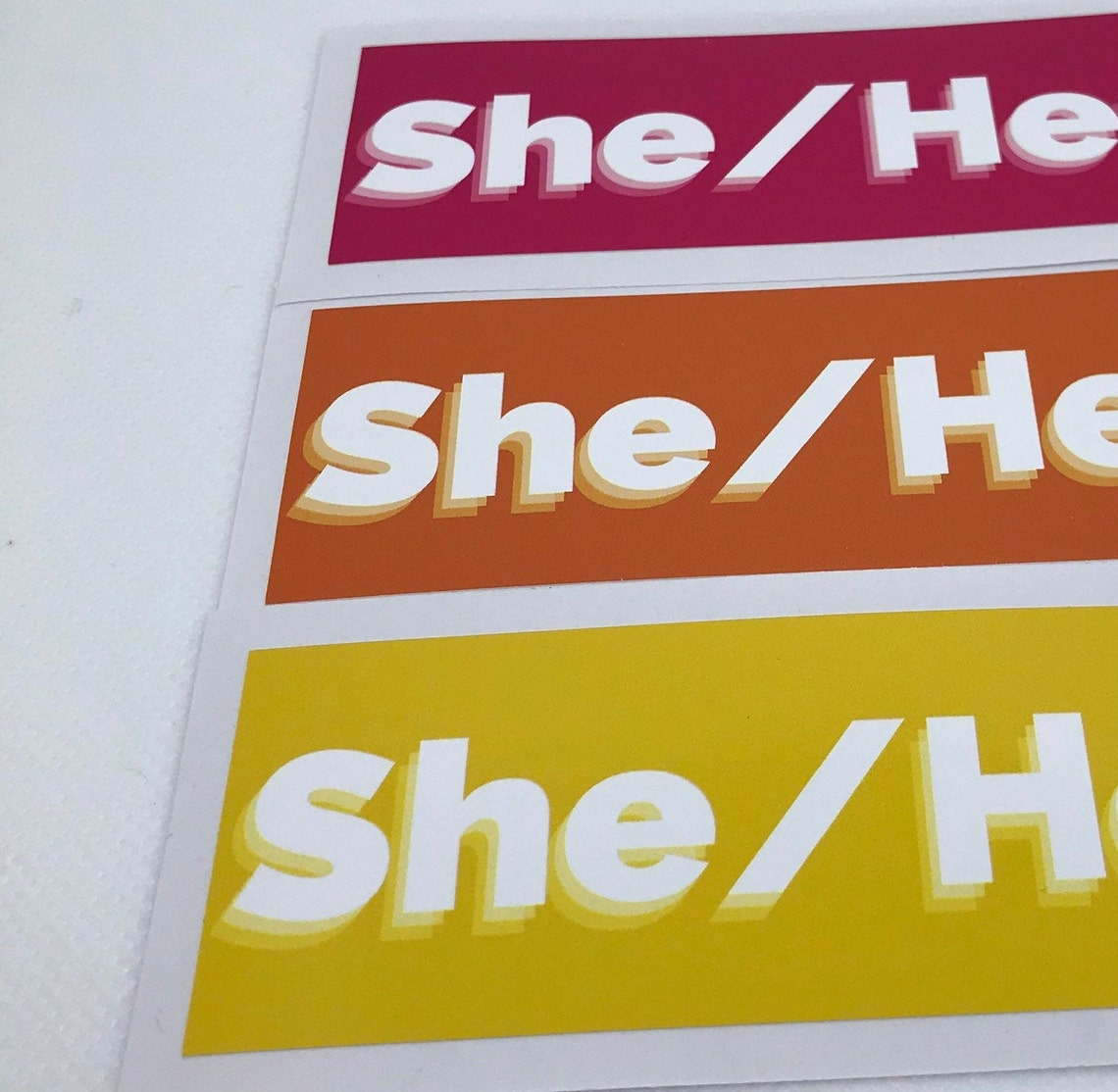 She/her Pronoun Stickers! Pack of 3 Colorful Vinyl Stickers! - Etsy
