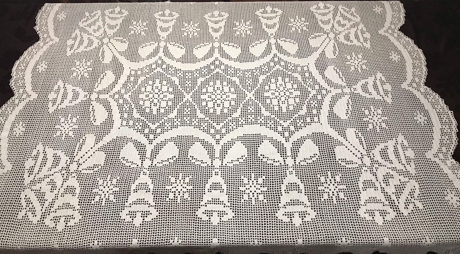 Handmade Crochet Lace Tablecloth Lace Rectangular Tablecloth - Etsy
