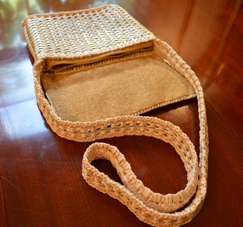 Upcycled Tan Soda Tab Purse / Bag / Long Shoulder Strap - Etsy